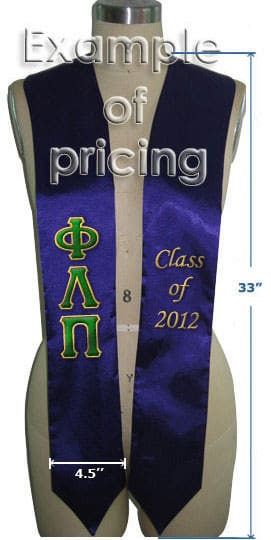 Pricing Embroidered 66 Inches Custom Greek Graduation Stole ...
